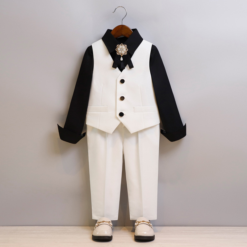 Black and White Wedding Boy Outfits - Boojiawa